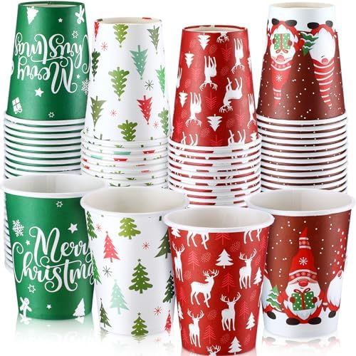 Amazon.com: CIOEY Christmas Disposable Paper Cups, Snowman Red and ...