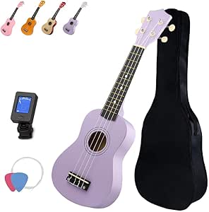 Amazon.com: Soprano Ukulele for Beginners - 21 Inch Small Guitar ...