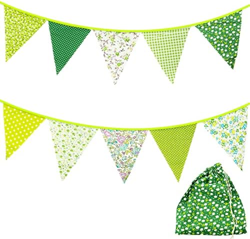 32Ft Sage Green Bunting Banner Party Decorations Avocado Green Fabric ...