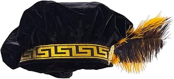 Amazon.com: Willyacos Medieval Tudor Hat with Feather Velvet Floppy ...