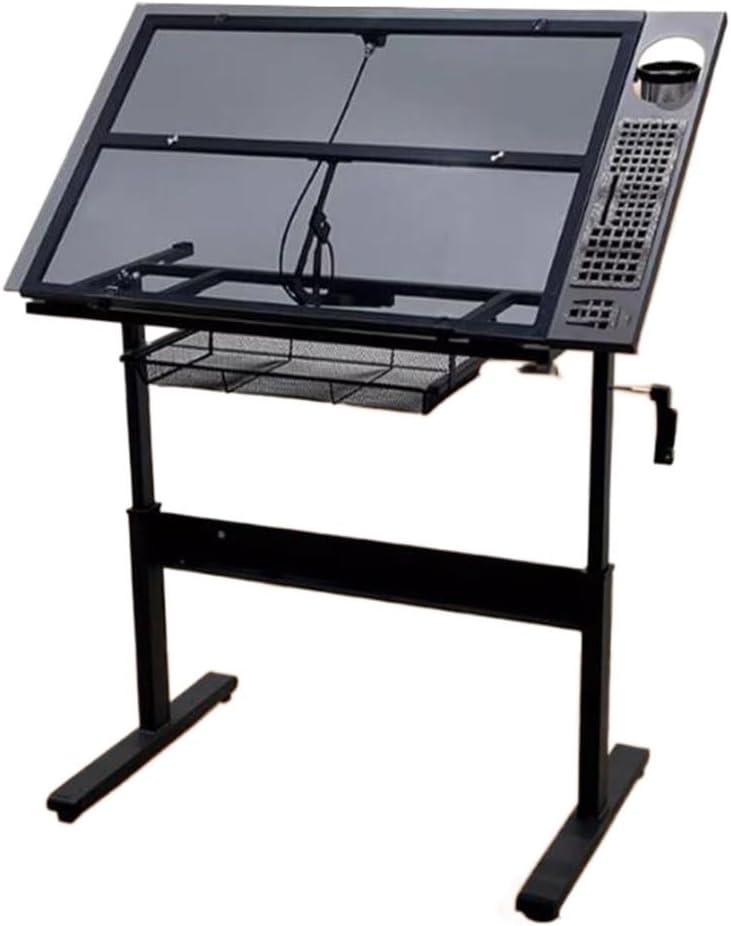 TeMkin Adjustable Glass Drafting Table Height Nepal | Ubuy