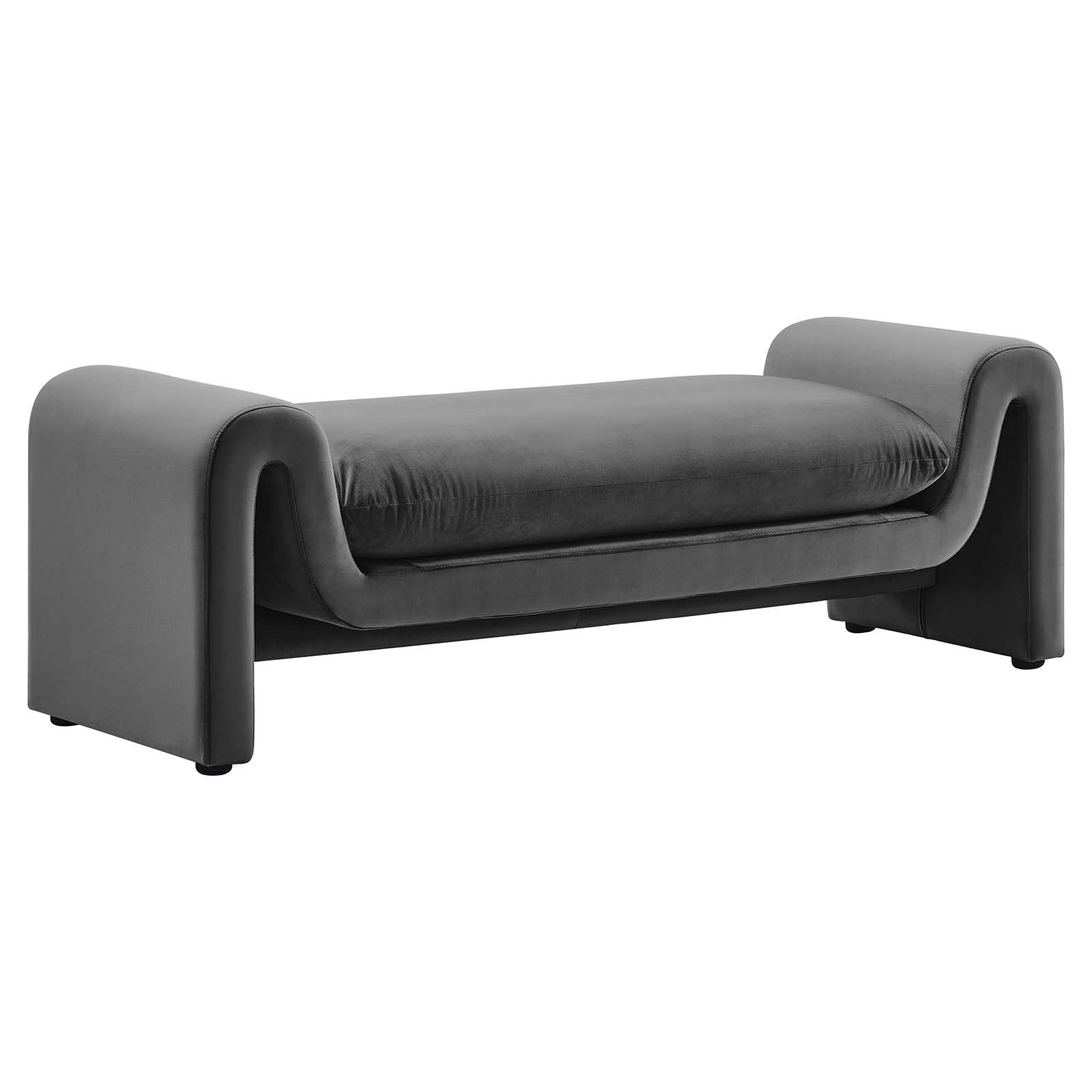 Amazon.com - Modway EEI-6380-GRY Waverly Performance Velvet Bench, Gray ...