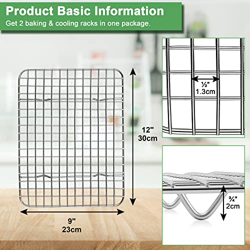Buy Homikit 2 Pack Wire Baking Rack, Stainless Steel 12" x 9" Bake ...