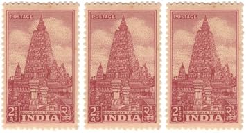 Mahaphilla India 1951 Archaeological Series 2 1/2 AS Mahabodhi Temple ...