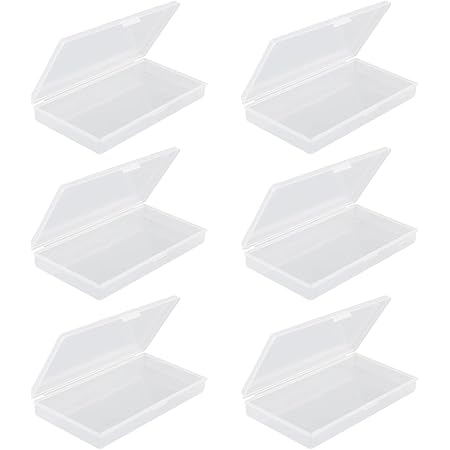 Belle Vous Small Clear Plastic Storage Box Containers with Hinged Lid ...