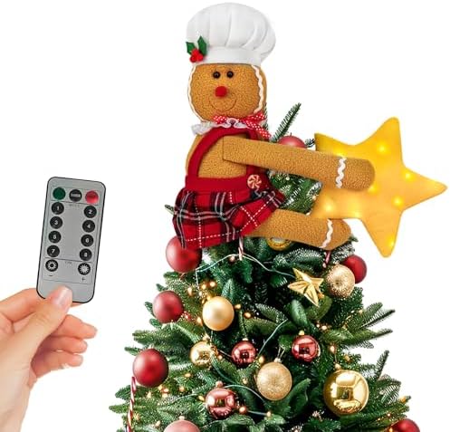 Amazon.com: Gingerbread Man Christmas Tree Topper Decorations,Unique ...