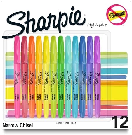 Amazon.com : Sharpie Pocket Highlighters, Chisel Tip, Quick Dry ...