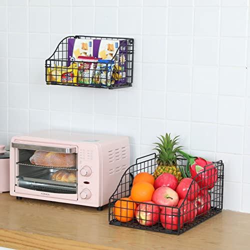 Snapklik.com : Stackable Wire Baskets, 2-Tier Countertop Potato Onion ...
