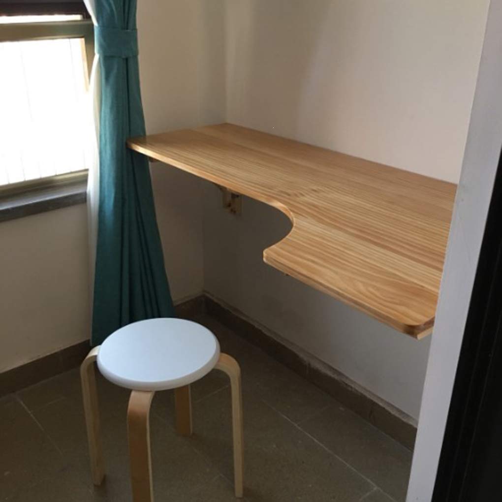 Buy QL L-shaped corner wall-ed floating folding table, Solid wood work ...