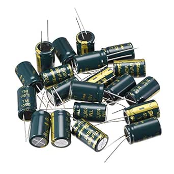 uxcell Aluminum Radial Electrolytic Capacitor Low ESR Green with 47UF 400V 105 Celsius Life ...