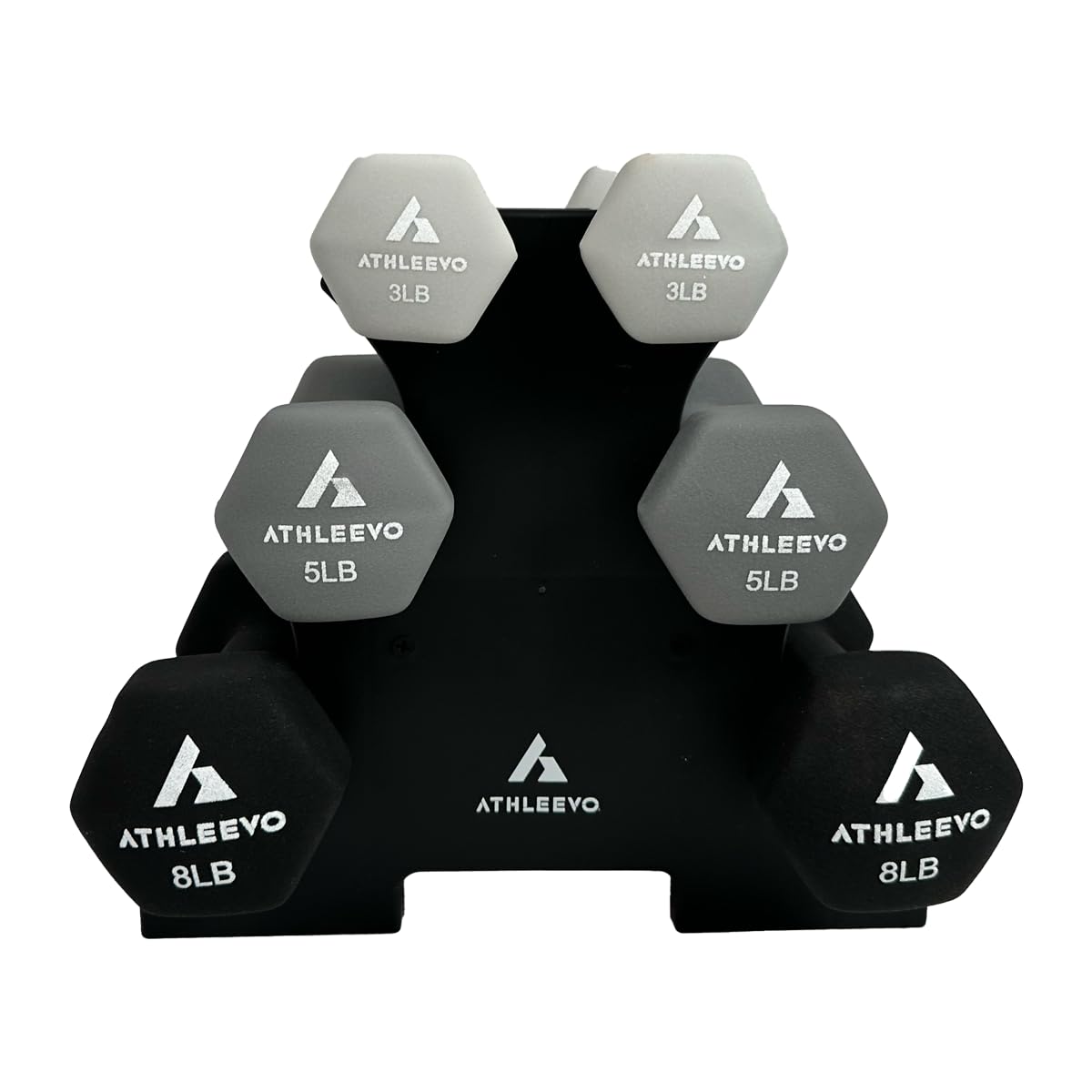 ATHLEEVO Set de 6 Mancuernas Hexagonales con Recubrimiento de Neopreno ...