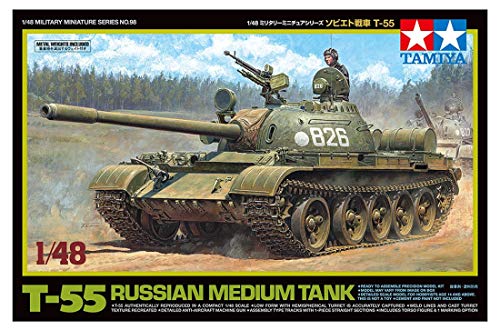 TAMIYA 32598 Russian Medium Tank T55 1:48 Plastic Model Kit - Scale ...