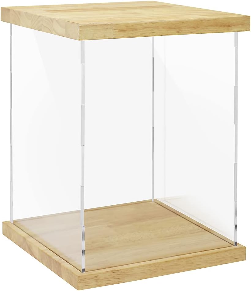 Amazon.com: Clear Acrylic Display Case with Solid Butcherblock Base and ...