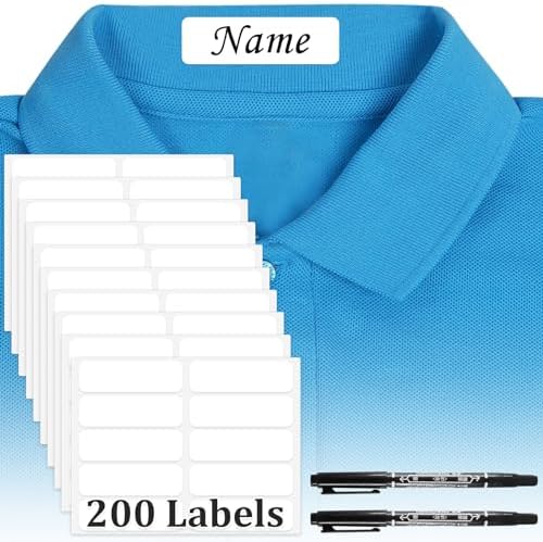Amazon.com : 200 Pcs Fabric Label, No-Iron Name Tags, Write-on & Self ...