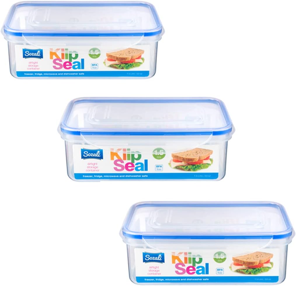 Homeshopa Plastic Airtight Food Storage Container, Pack of 2 Leakproof ...