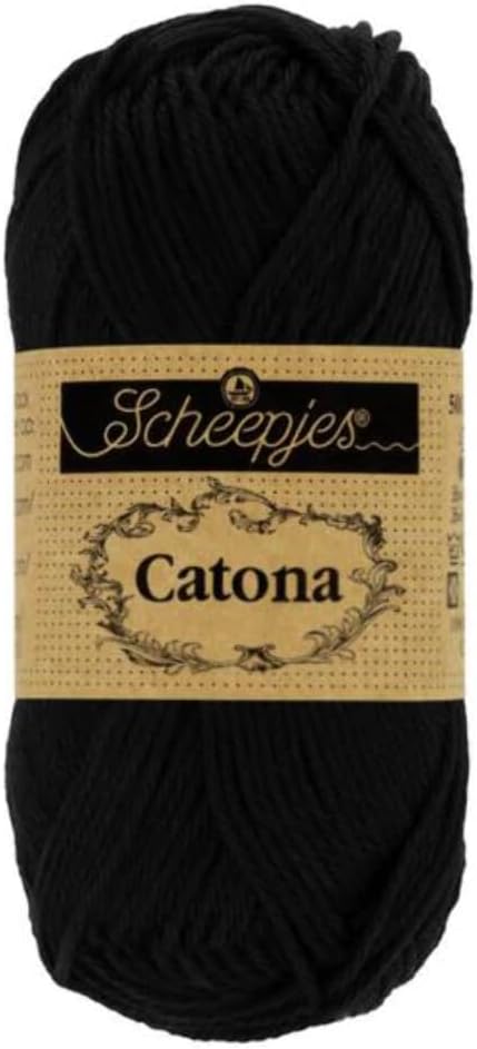 Amazon.com: Scheepjes Yarn Catona 50 Gram (110 - Jet Black)