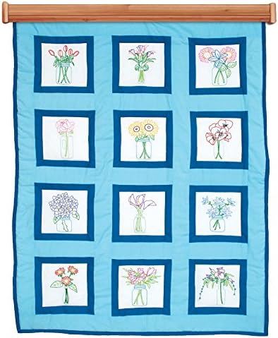 Amazon.com: Jack Dempsey Needle Art Cross-Stitch Tulips 18" Quilt Blocks