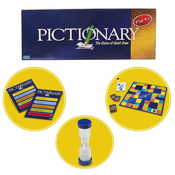 Pictionary Board Game for Kids and Adults Quick Draw Sketches Crazy Guesses All Ages Card Board ...