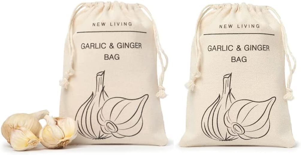Amazon.com: Garlic and Ginger Bag | Organic Linen Cotton Material | Eco ...