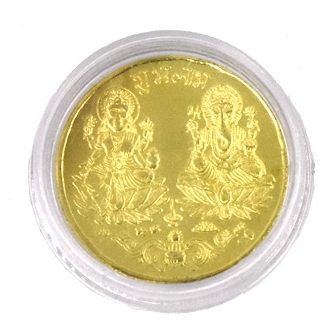 Buy S.K Laxmi Ganesh Golden Coin Yantra for Pooja/Yantra for Health ...