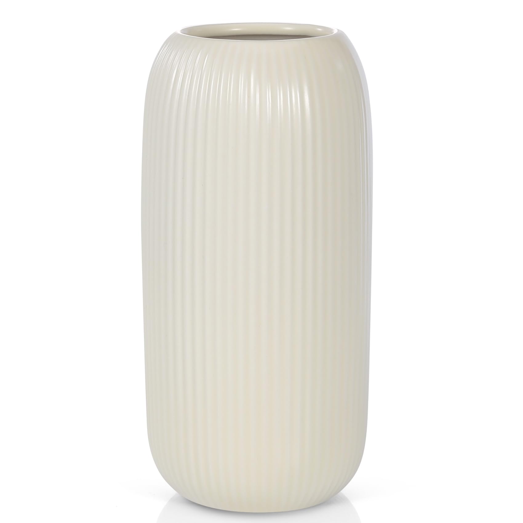 Amazon.com: Beige Ceramic Vase for Flowers, 8 INCH Flower Vase Modern ...