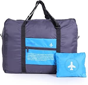 Amazon | Natiform 折りたたみ可能 大容量 旅行バッグ スーツケースに付けられるバッグ (青) | Natiform | スポーツダッフルバッグ