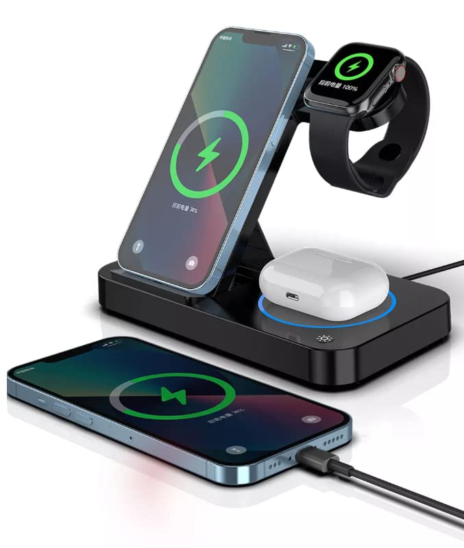 Amazon.com: Wireless Charging Station, 15W Fast Charging Station, 4 in ...