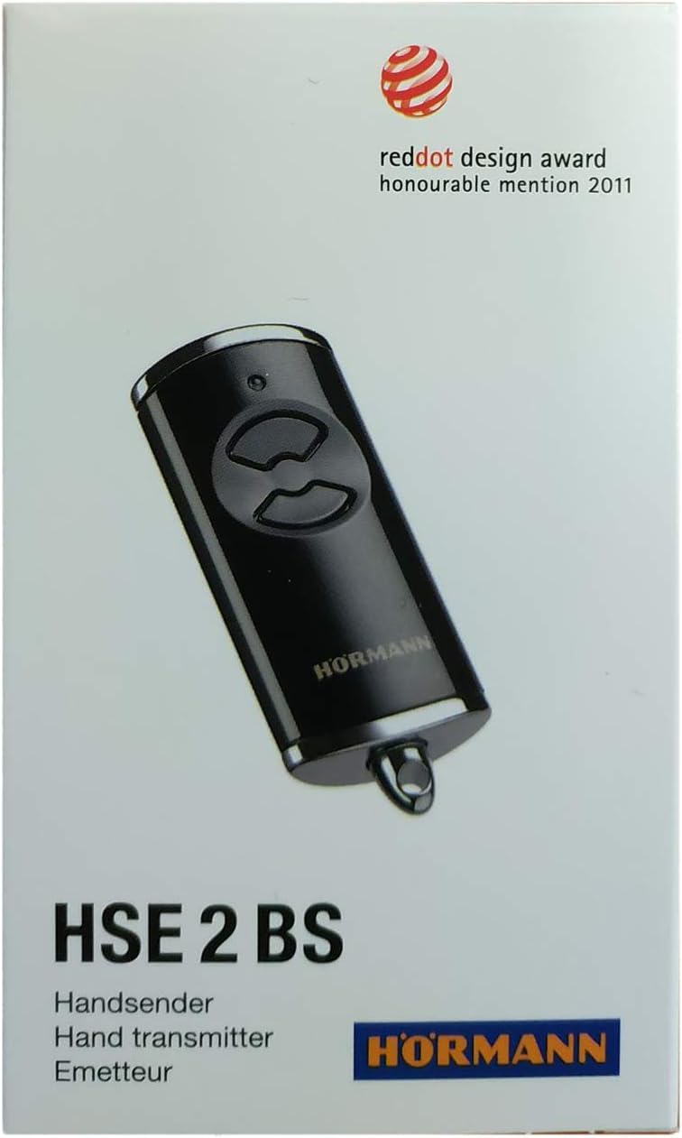 HÖRMANN HSE2-868-BS Black Remote Control, 868,3Mhz BiSecur 2-Channel ...