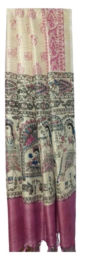 Buy NARGA Madhubani Print design Cotton Silk Dupatta for Women & Girls ...