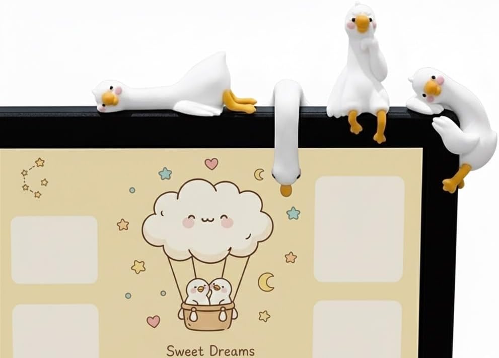 Amazon.com: HIDEERPPY 4 Pcs Cute Animal Computer Monitor Decor, Resin ...