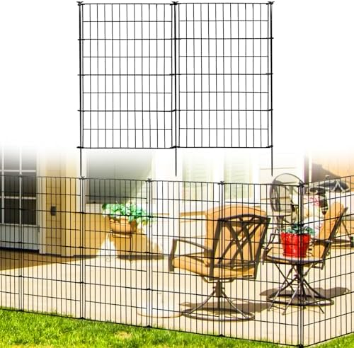 Amazon.com : ADAVIN Garden Fence Animal Barrier with Gate 32 in(H)×17.5 Ft(L) 8 Panels,Rustproof ...