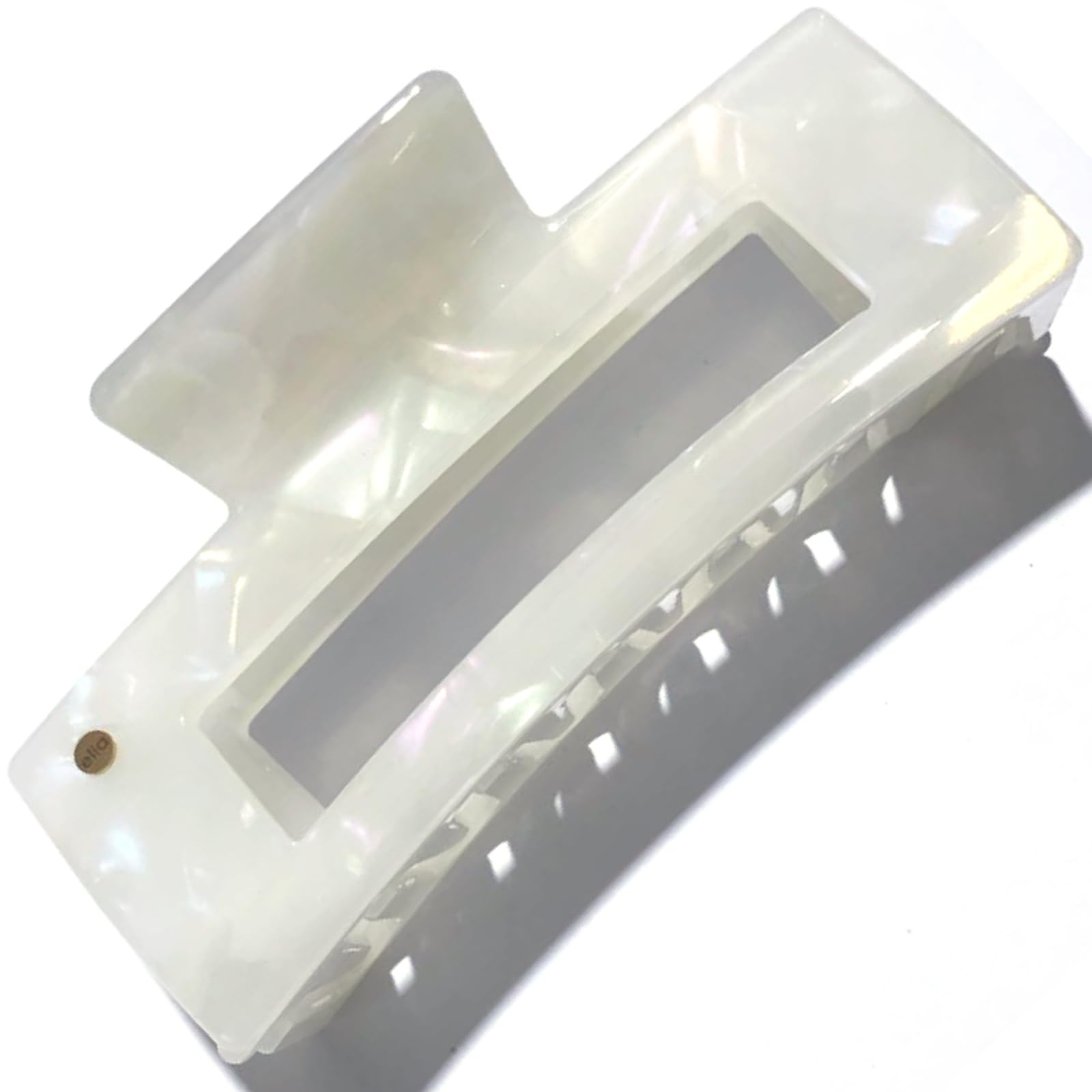 ella cases Alma Haarklammer Groß Eckig Pearl White Perlmutt bunt ...