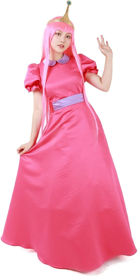 Amazon.com: miccostumes Girl's Pink Princess Bubblegum Cosplay Costume ...