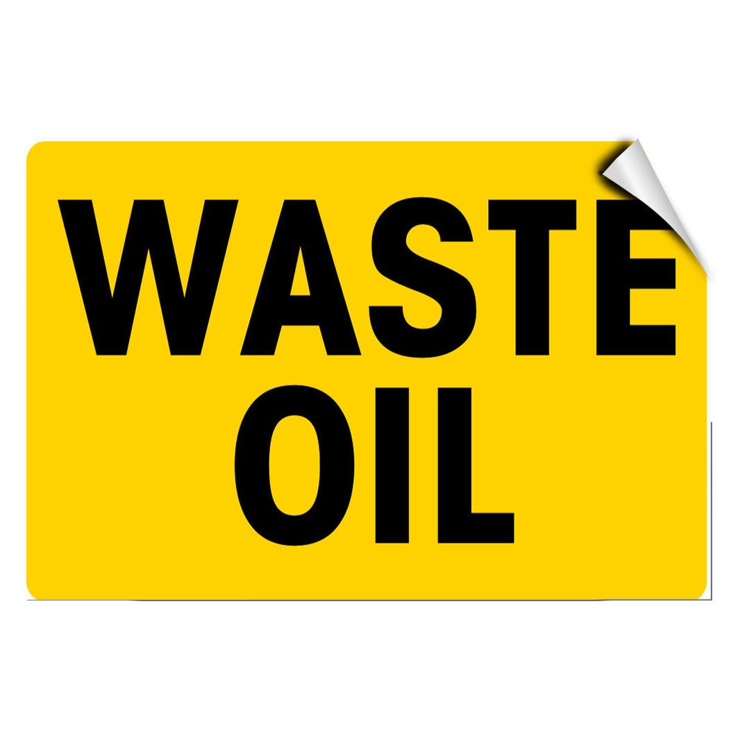 Amazon.com : Waste Oil with Yellow Background Hazard Waste Label Decal ...