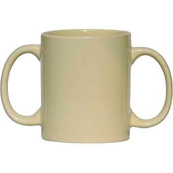 Amazon.com: HealthGoodsIn- Ceramic Dual Handle Mug for Secure Hold ...