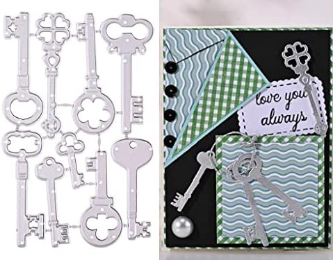 Amazon.com: 9 Pcs Vintage Keys Set Metal Cutting Dies, DIY Scrapbooking ...