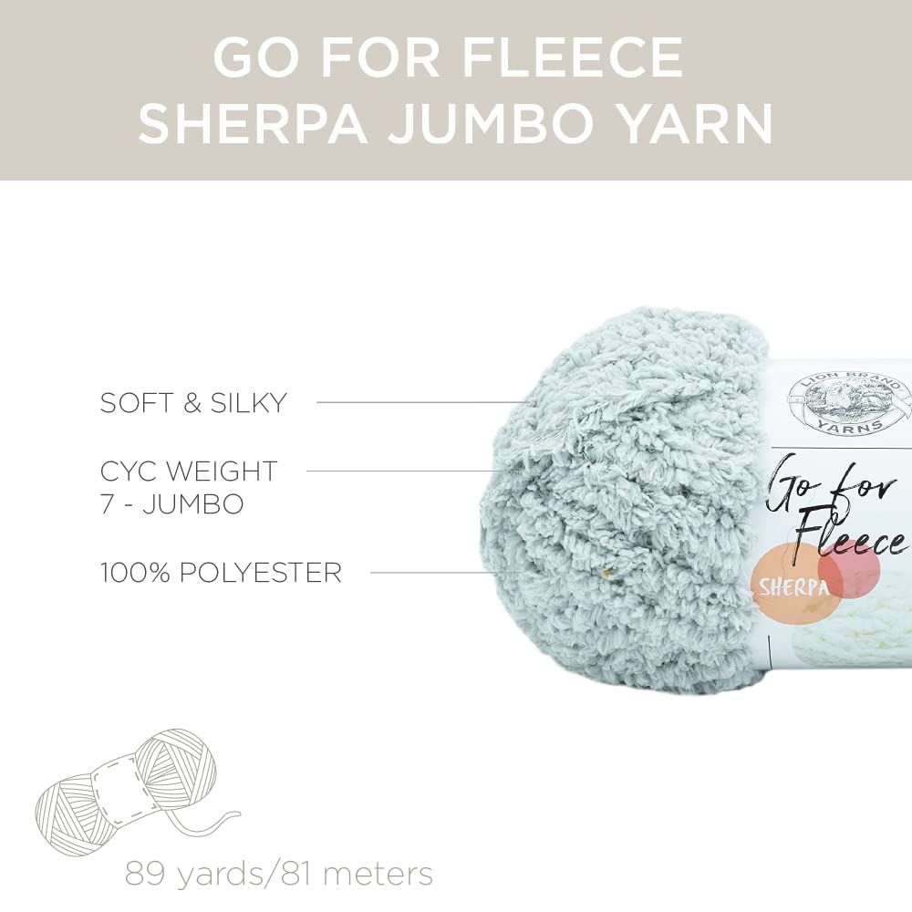 Snapklik.com : Lion Brand Yarn Go For Fleece Sherpa Jumbo Yarn For Knitting