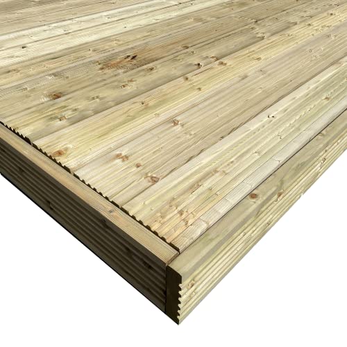 Atlantic Timber Wooden Timber Decking Kit (2.4m x 2.4m (100mm Decking ...