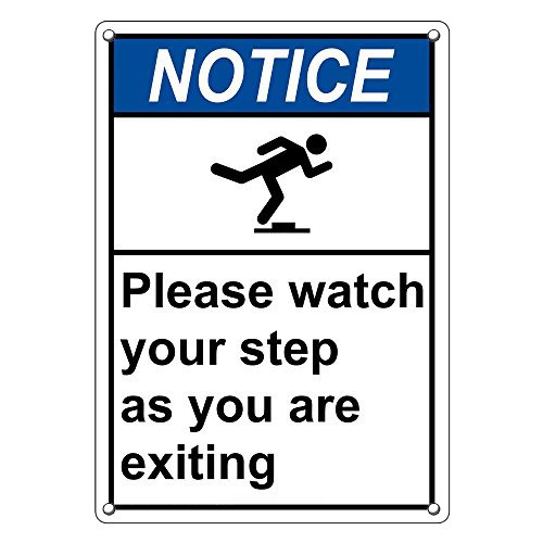 Amazon.com: Weatherproof Plastic Vertical ANSI Notice Please Watch Your ...