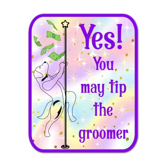Amazon.com: 5" Dog Grooming Tip Jar Pole Dancing Dog Unicorn Sparkle ...