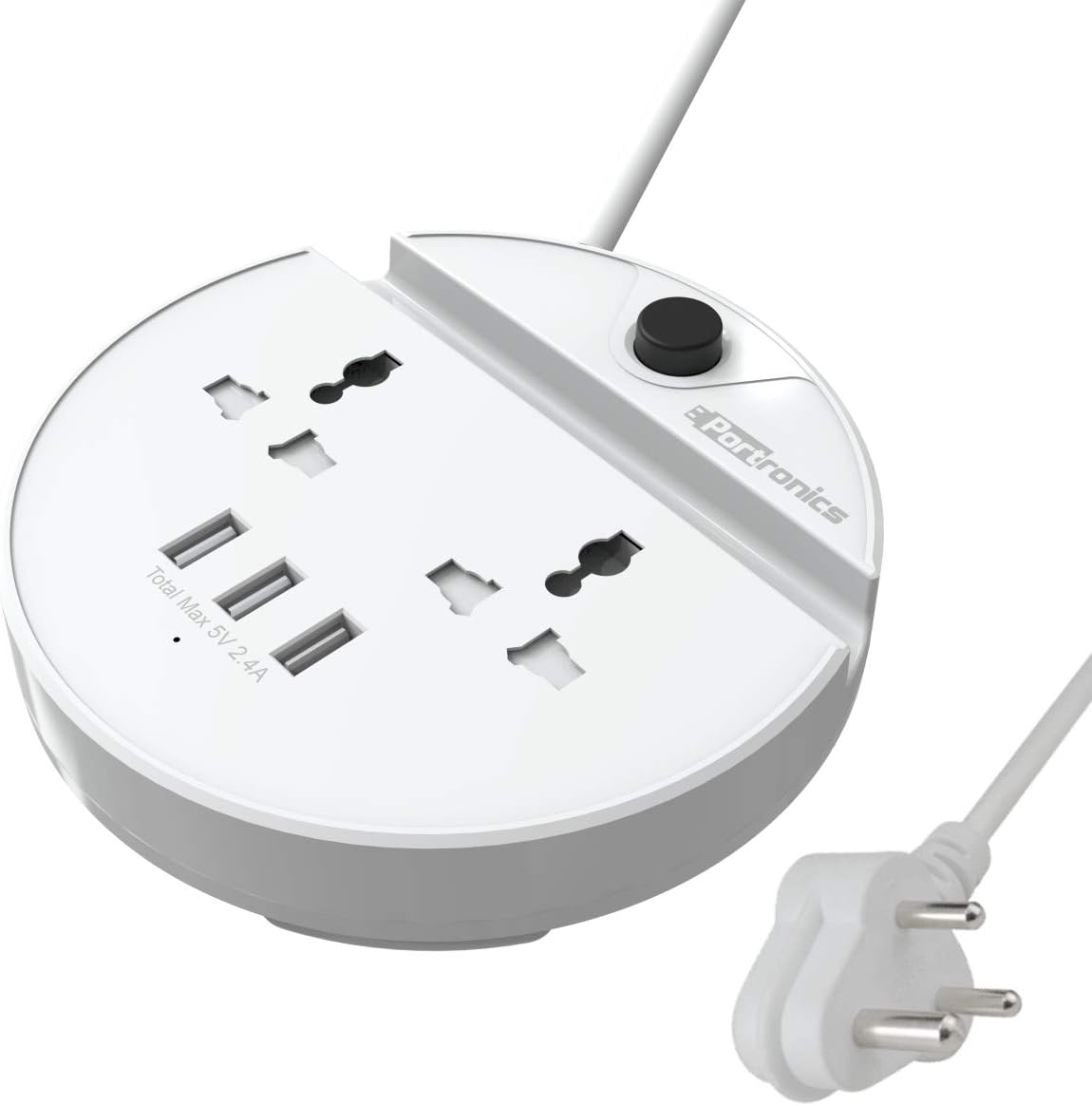 Portronics Power Bun Extension Board with 2 Universal Sockets & 3 USB ...