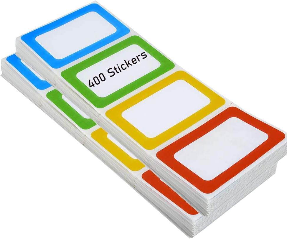 Amazon.com : Plain Name Tags Stickers Colorful Star Border All Purpose ...