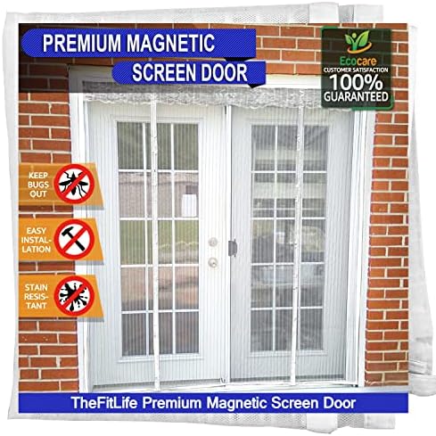 TheFitLife Double Door Magnetic Fly Screen - Mesh Curtain with Full ...