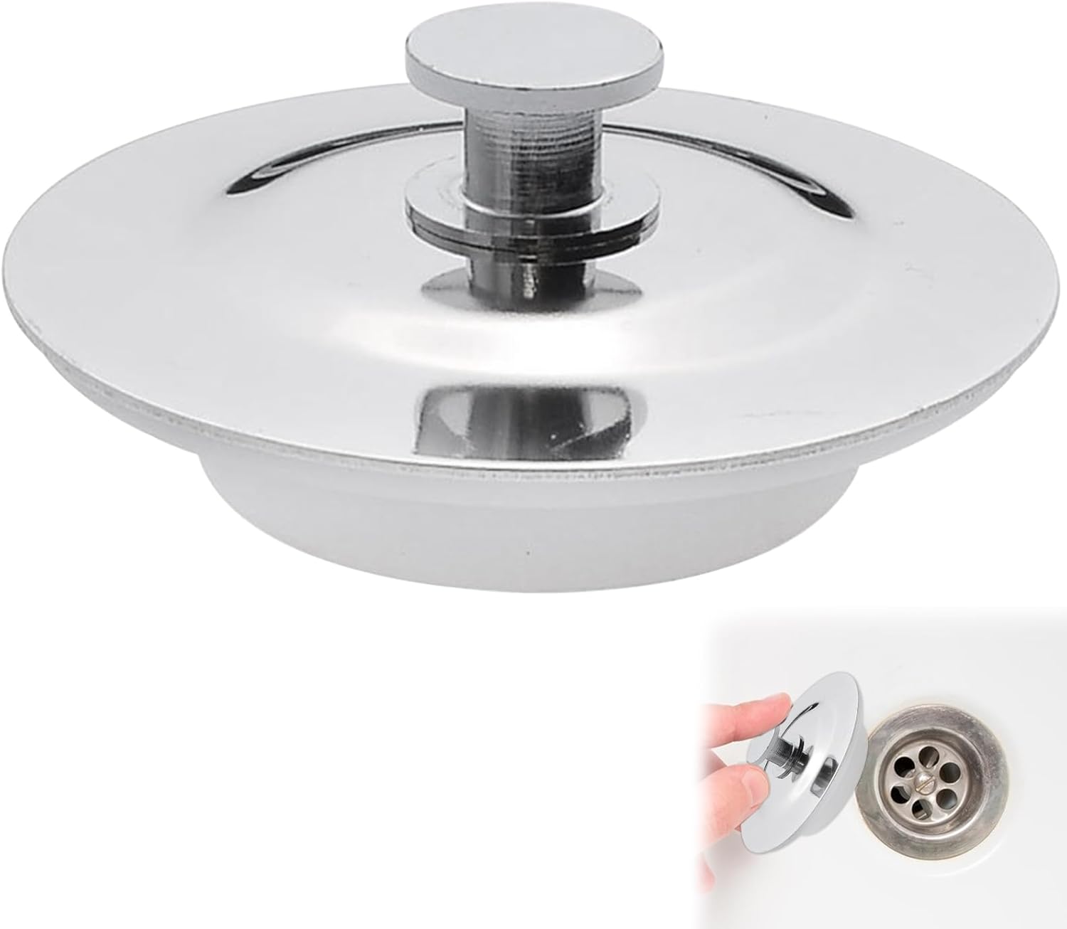 Dwzain Universal Bath Plug, 40-45mm Hole Stainless Steel Drain Plug ...