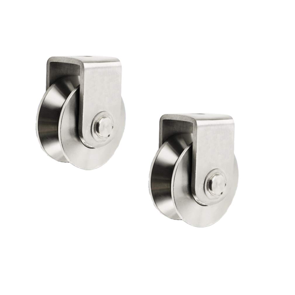 Buy Casters 2pcs V-Groove Wheel Sliding Gate Track Heavy Duty Barn Door ...