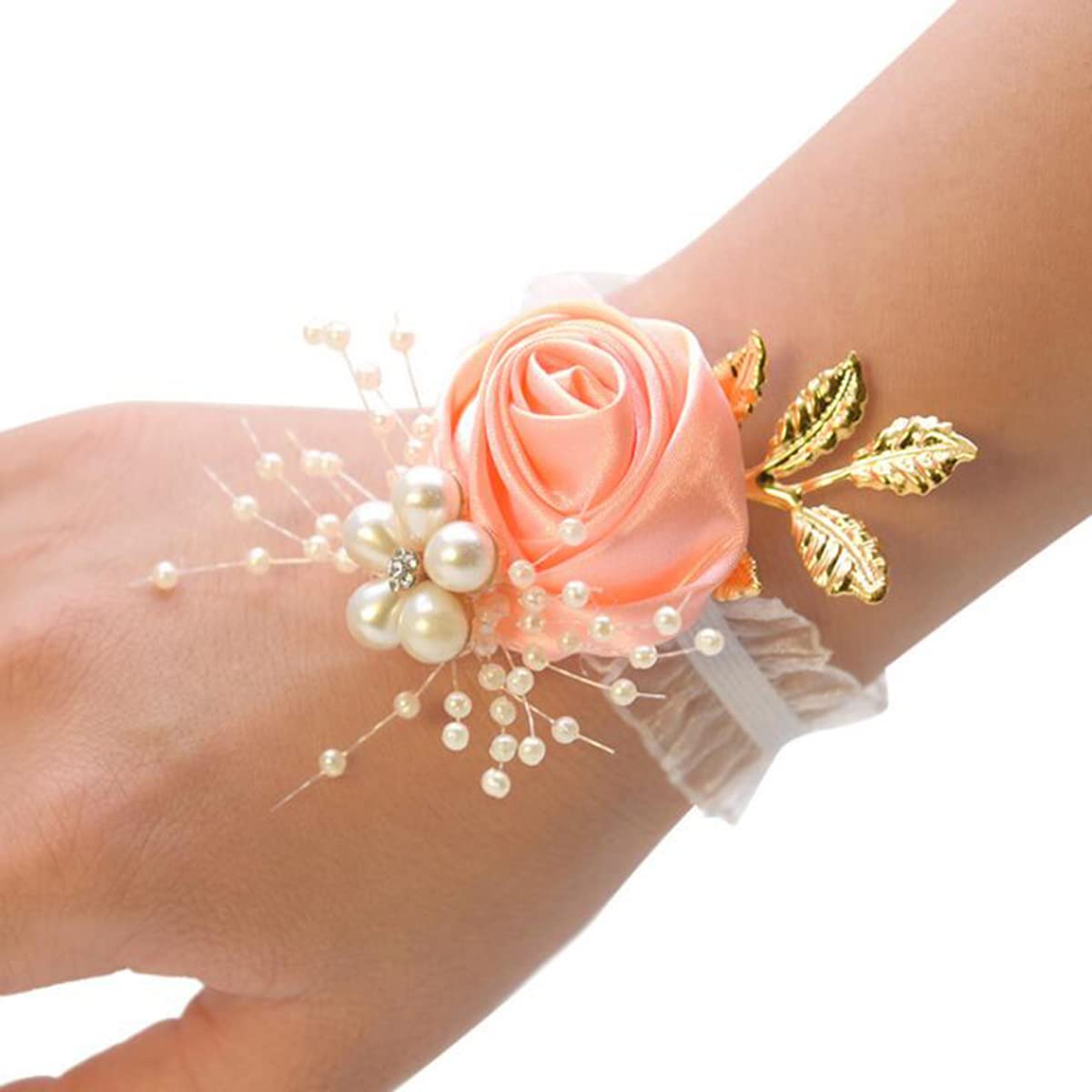 Amazon.com: Snadulor 1 Pcs Wrist Flower,Wedding Bridesmaid Bride Wrist ...