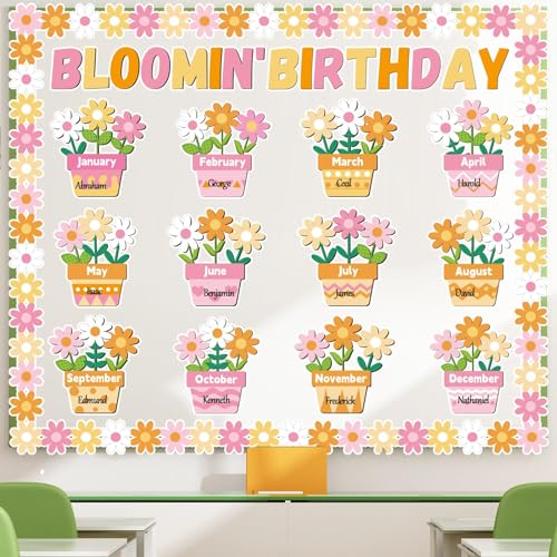 Snapklik.com : Flower Birthday Classroom Bulletin Board