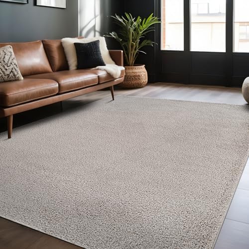 Amazon.com: Luul Home Non Slip Solid Area Rug Gray 8x10 Rubber Back ...