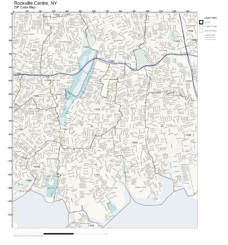 ZIP Code Wall Map of Rockville Centre, NY ZIP Code Map Laminated ...