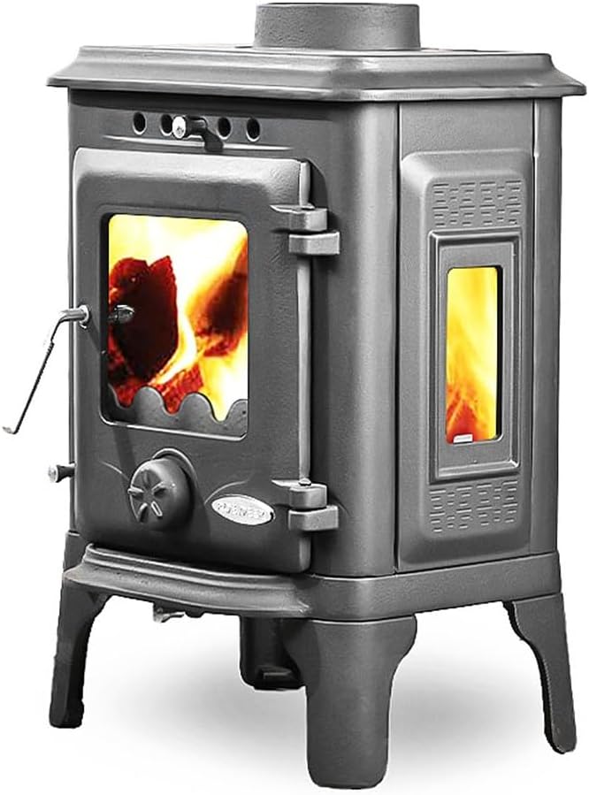4,5 kW 100 % fonte multi-combustibles pour poêle à bois, côté en verre ...